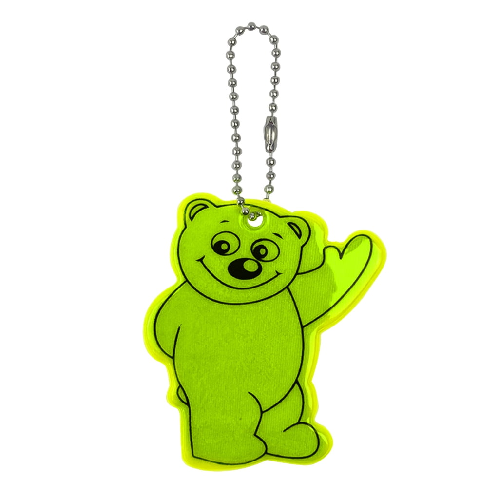 MOMOJIA Reflective Bear PVC Keychain Tags, Bright Tags for Bag Backpack ...