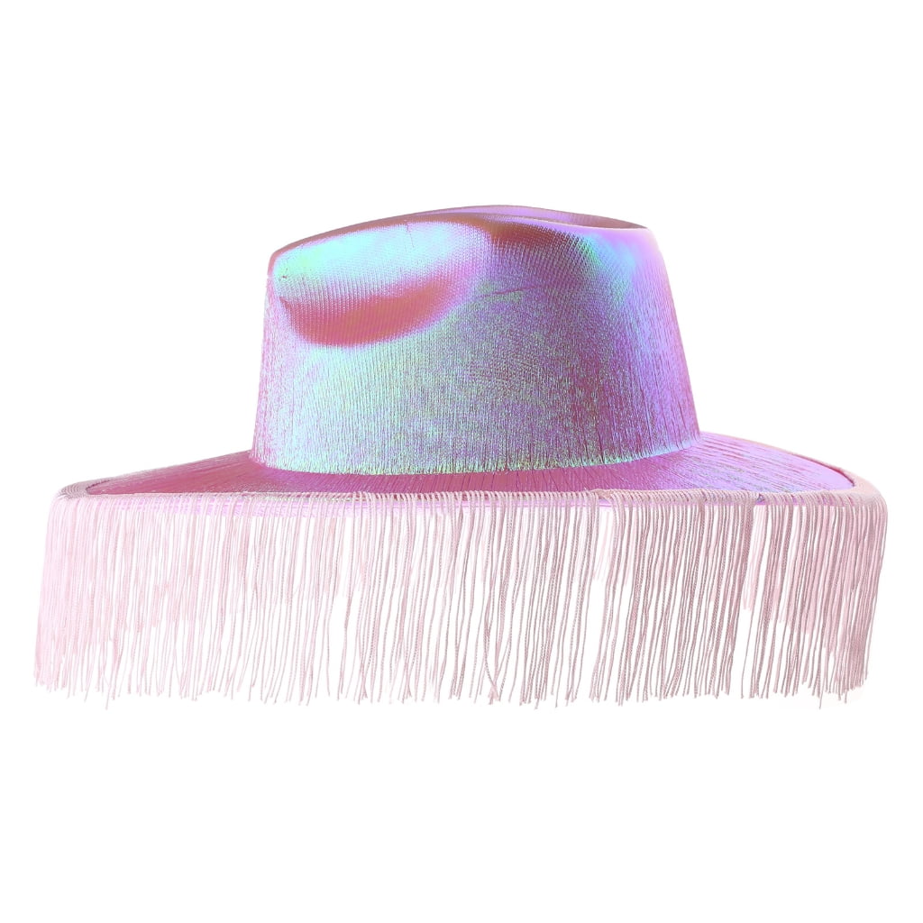 MOMOJIA Shinning Dazzling Color Tassel Fedora Hats forAdu1tThick Cowboy ...