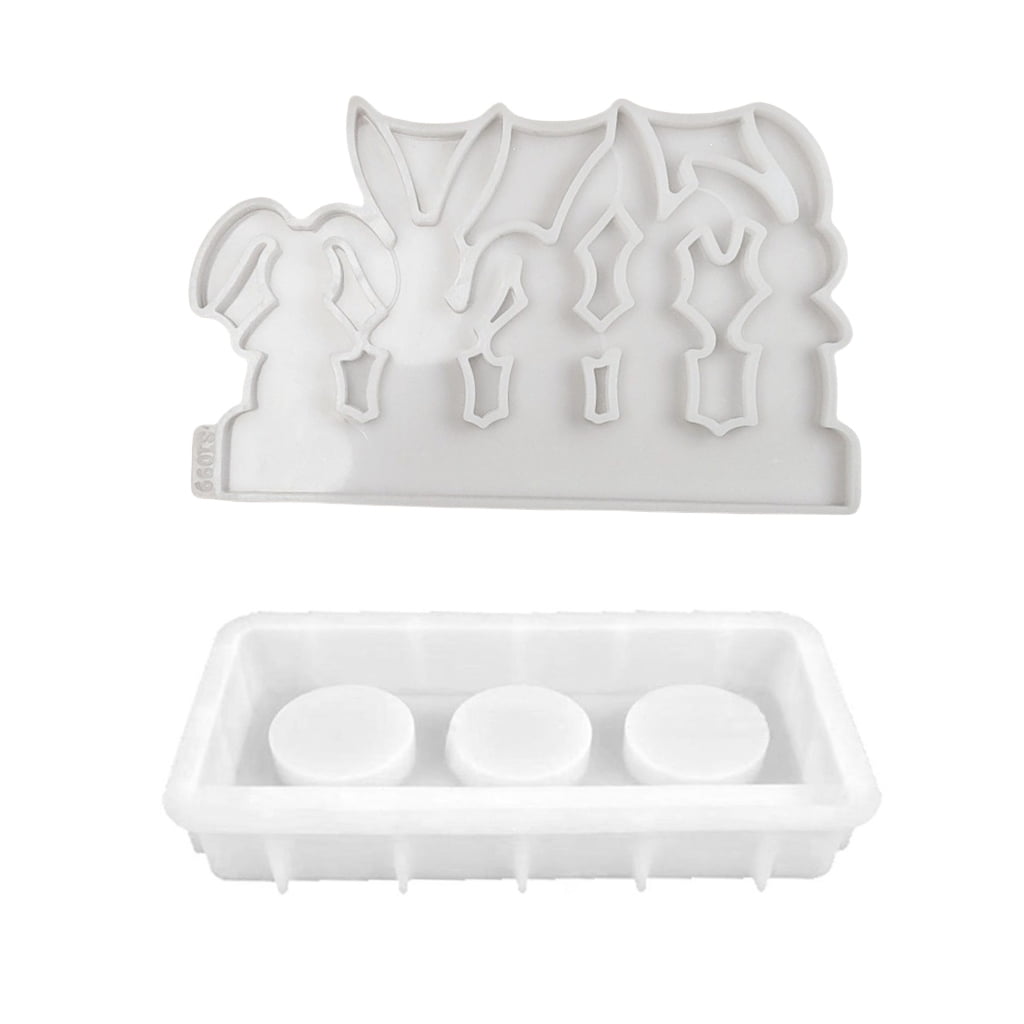MOMOJIA Silicone Candlestick Molds Bunnies Figurine Silicone Candle ...