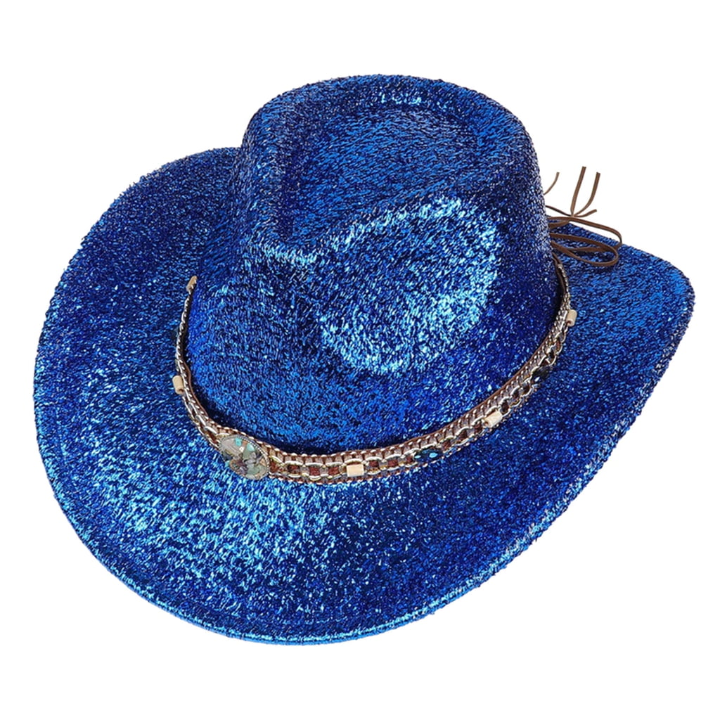MOMOJIA Sparkly Sequined Cowboy Hat Rapper Panama Hat for Wedding Party ...