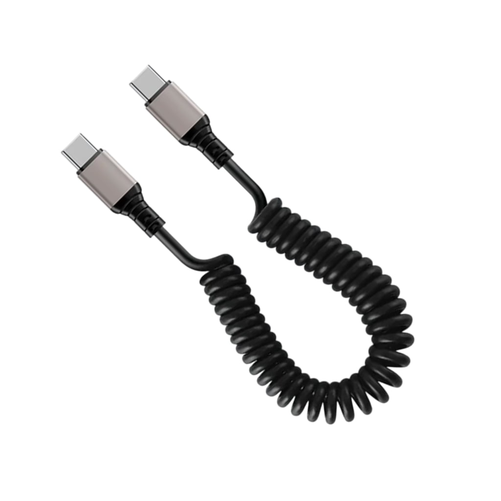 MOMOJIA Spring Coiled USB to Type C Cable Telescopic Charging Wire Line ...