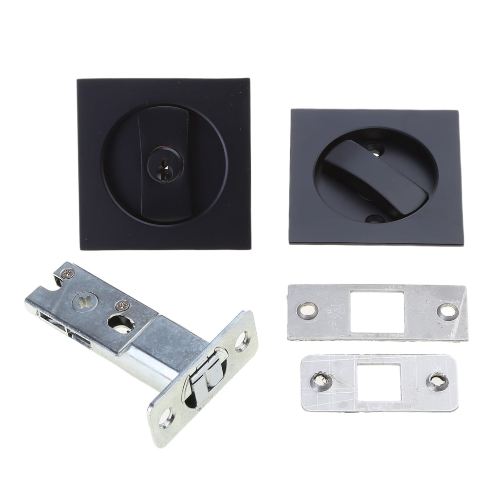 MOMOJIA Square Pocket Door-Hardware Invisible Recessed Door Lock for ...