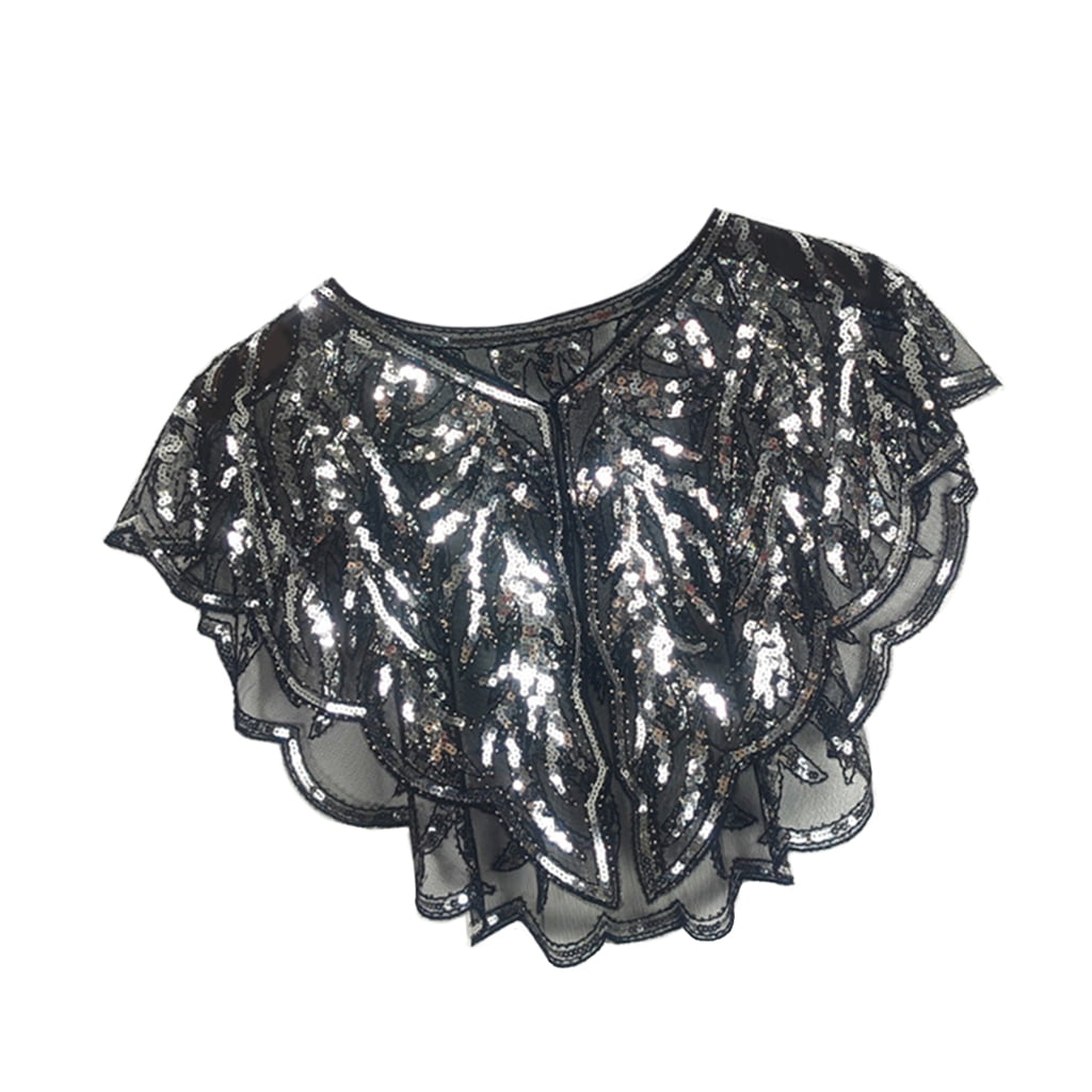 MOMOJIA Stage Shows Shawl Sequined Shoulder Wrap Evening Gown Half ...