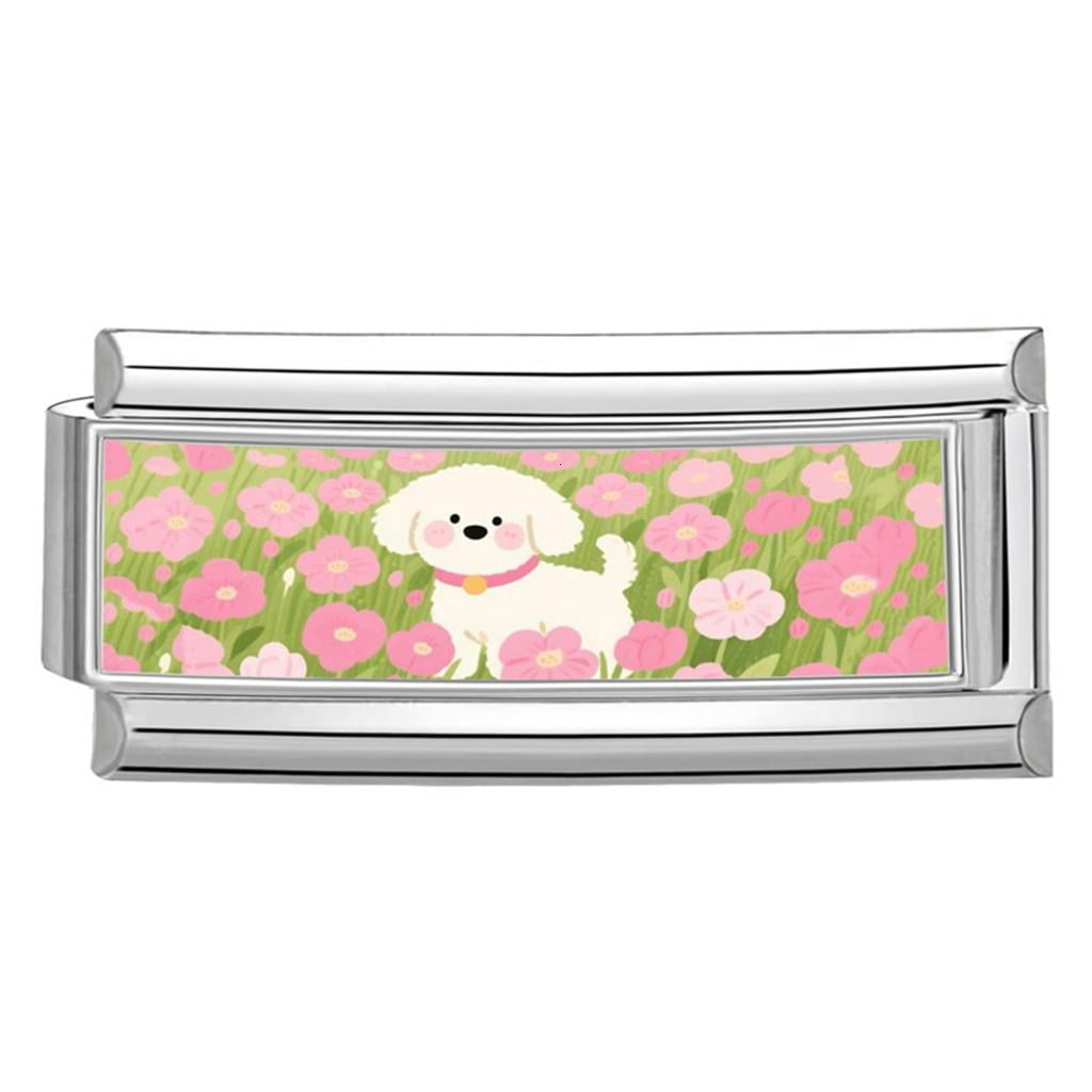 MOMOJIA Stainless Steel Texture Photo Modular Connection Bracelet Charm ...