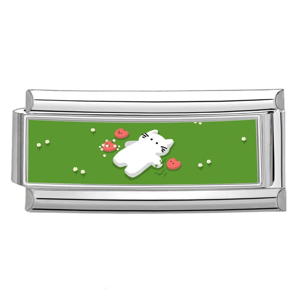 MOMOJIA Stainless Steel Texture Photo Modular Connection Bracelet Charm ...