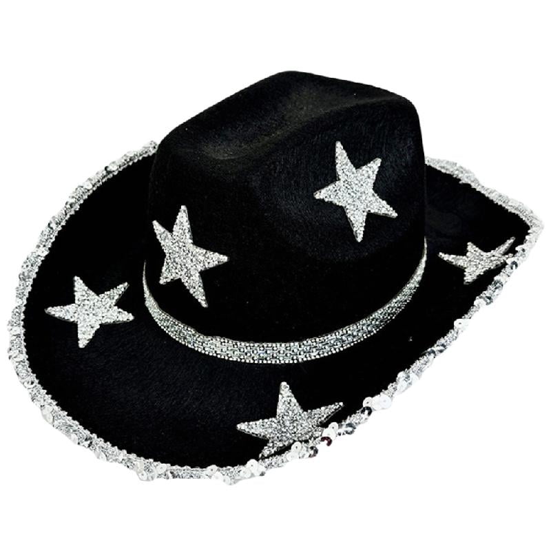 MOMOJIA Star Cowboy Hats Shimmering Crystal Hat for Disco House ...