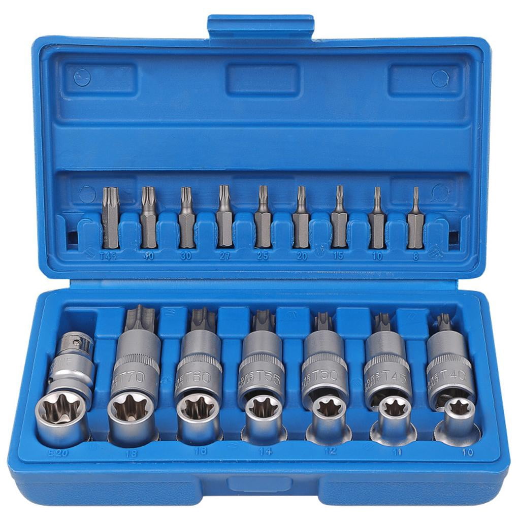 MOMOJIA 23 Pcs Torx Bit Socket Set CRV Star Sockets Set Car Repair ...