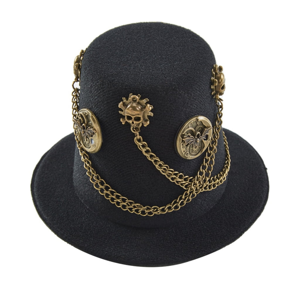 MOMOJIA Steampunk Top HatHa110weenBowler Top Steampunk Time Traveler ...