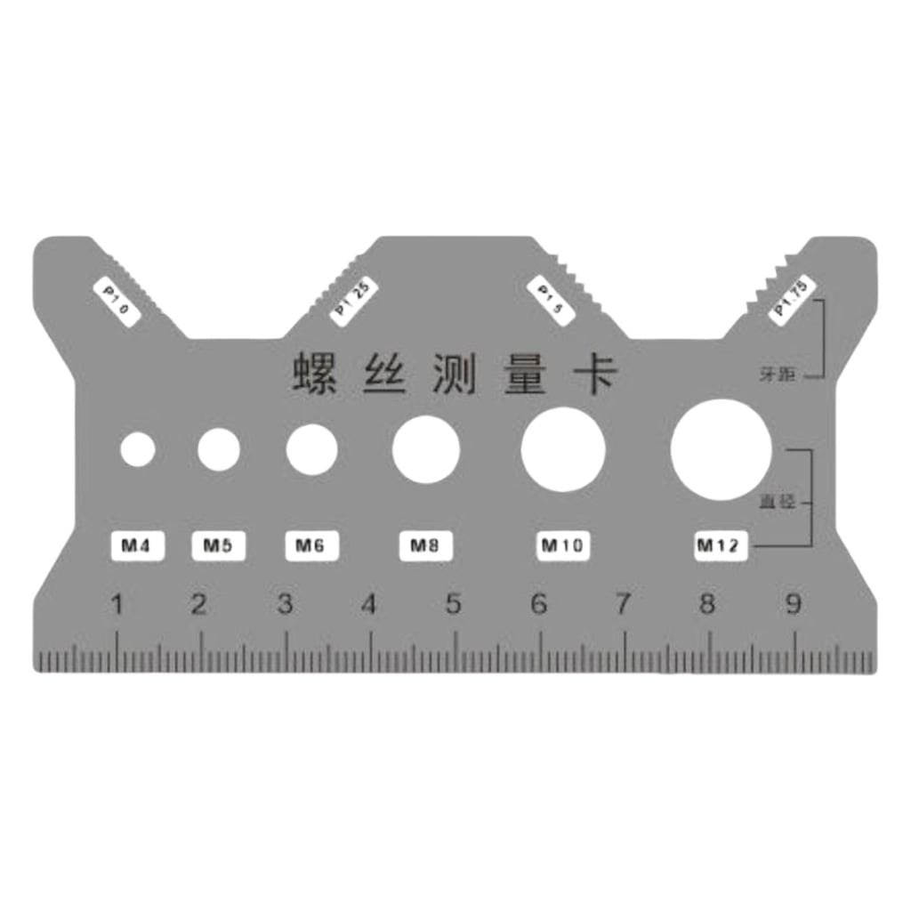 MOMOJIA Steel Screw Measuring Card Portable Screw Size Measuring Tool ...
