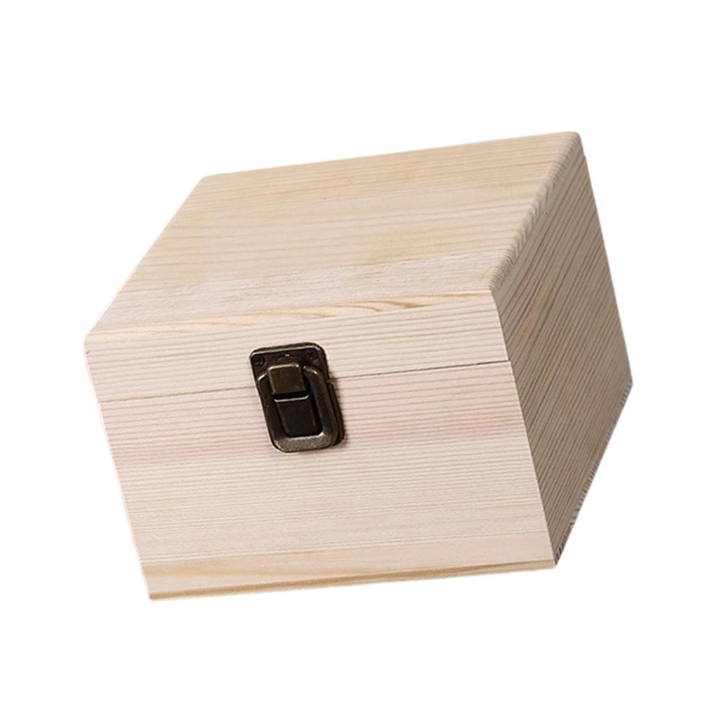 MOMOJIA Sturdy Natural Pine Wood Box Hinged Lid For Bridal Party Gifts ...