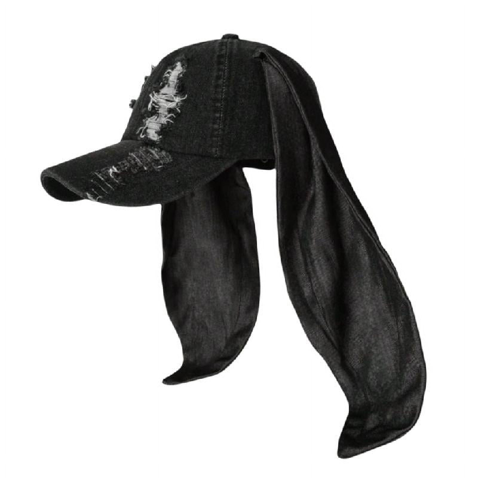 MOMOJIA Subculture Sports Hat Long Ear Ripped Baseball Hat Rabbits Ears ...