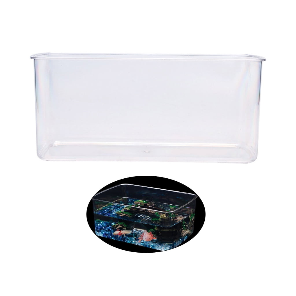 MOMOJIA Transparent Fish Tanks Axolotl Bowl for Desktops Clear Aquatic ...