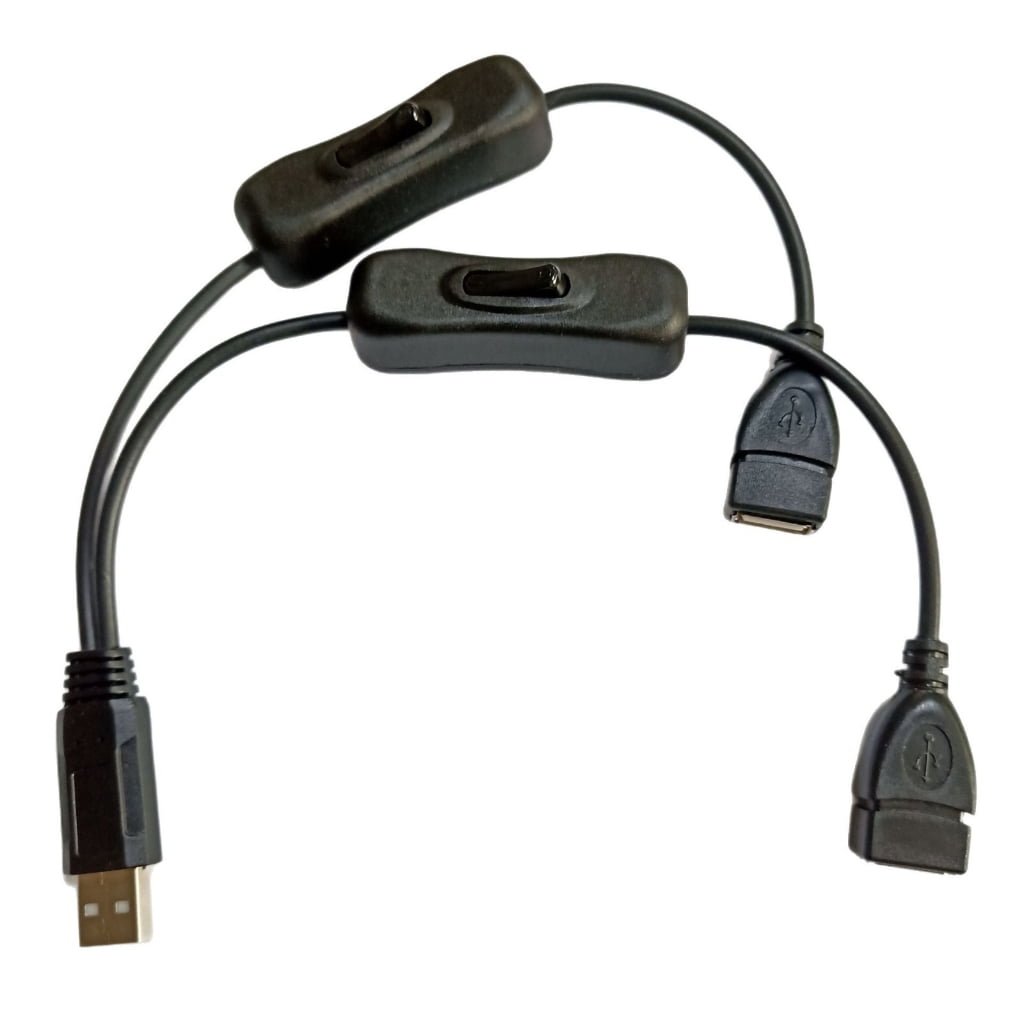 MOMOJIA USB Power Splitter Cable USB A to Two Port with Switches for ...