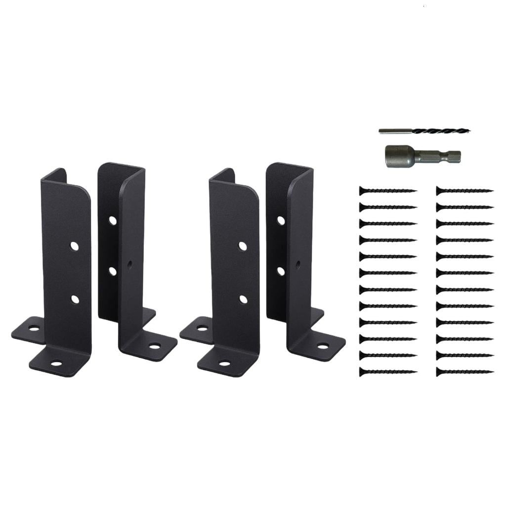 MOMOJIA Universal Fence Post Support Brackets Customizable Height ...