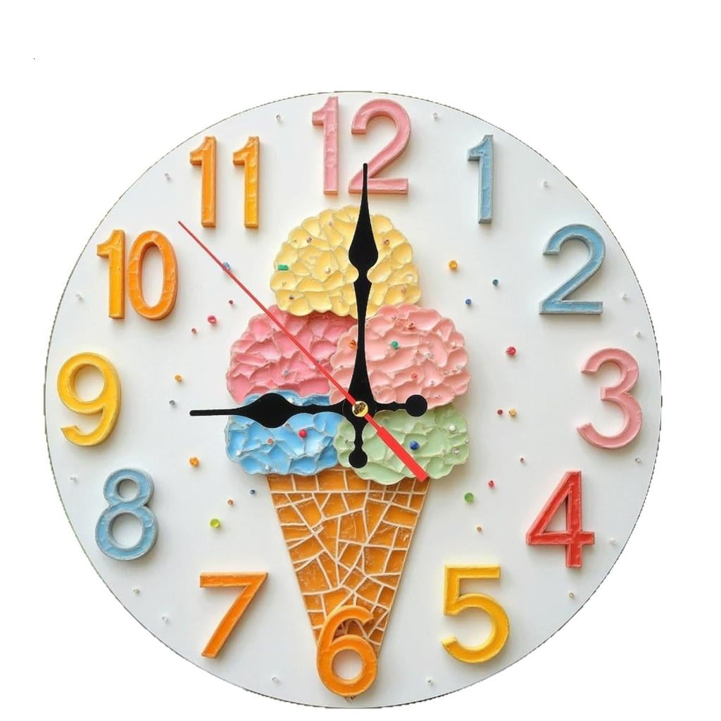 MOMOJIA Vibrant Print Acrylic Wall Clock Quiet Movement Home Office ...