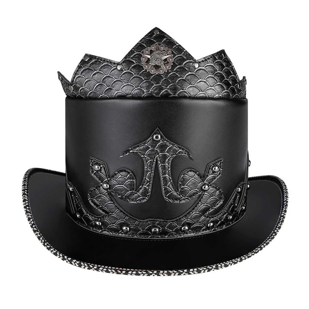 MOMOJIA Vintage PU Magician Hat Costume CosplayHa110weenHat Party ...