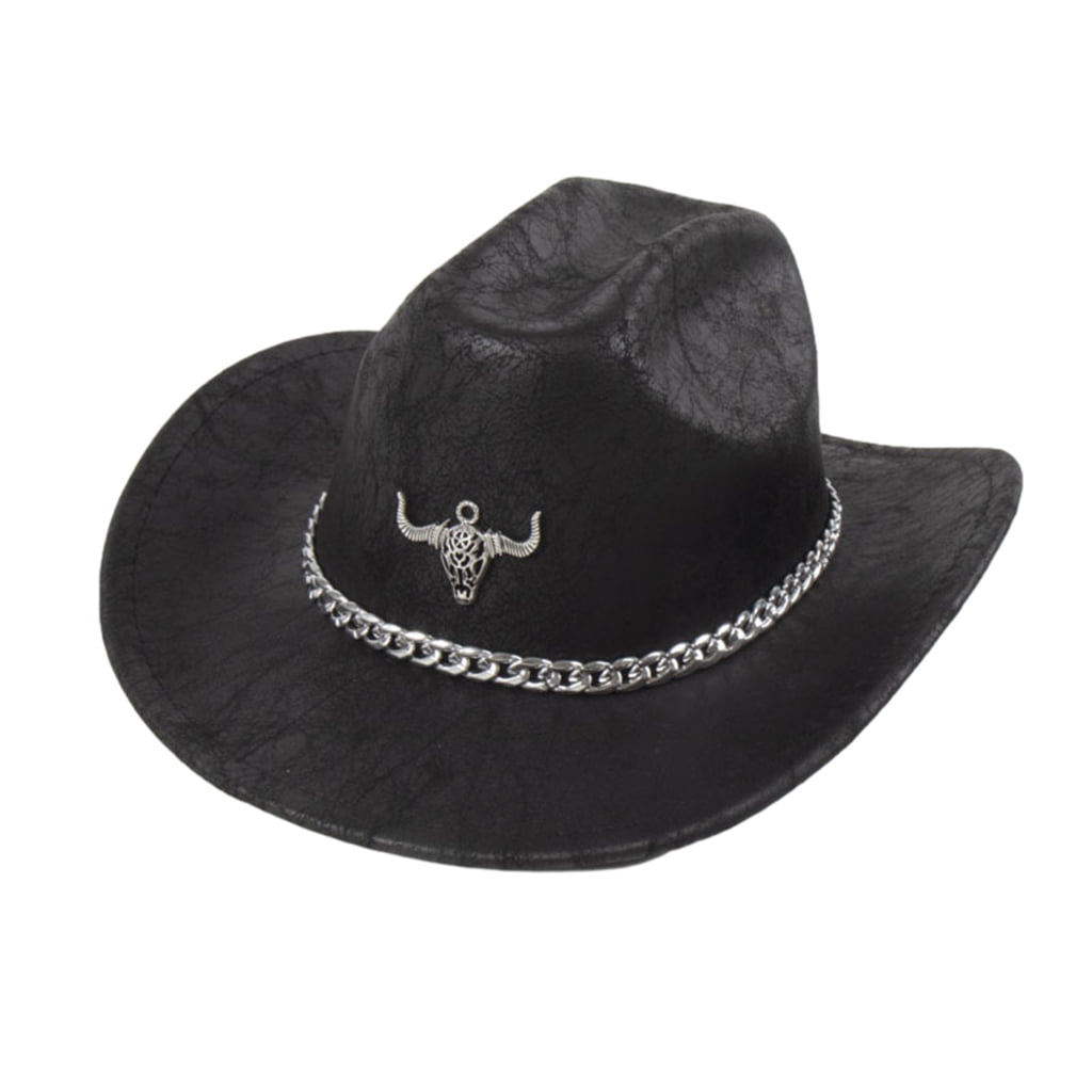 MOMOJIA Vintage Suedes Cowboy Hat Role Play Costume Fedora Cap Large ...