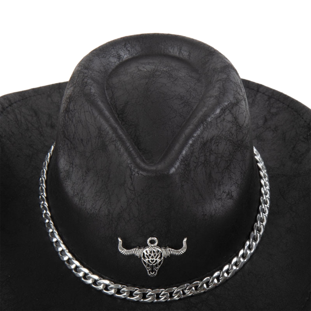 MOMOJIA Vintage Suedes Cowboy Hat Role Play Costume Fedora Cap Large ...