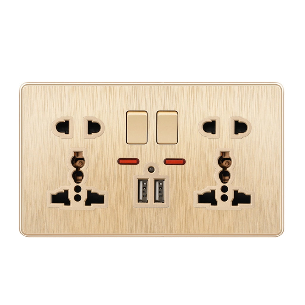 MOMOJIA Wall Mounted UK Power Outlet with 2 USB Ports Compact Panel ...