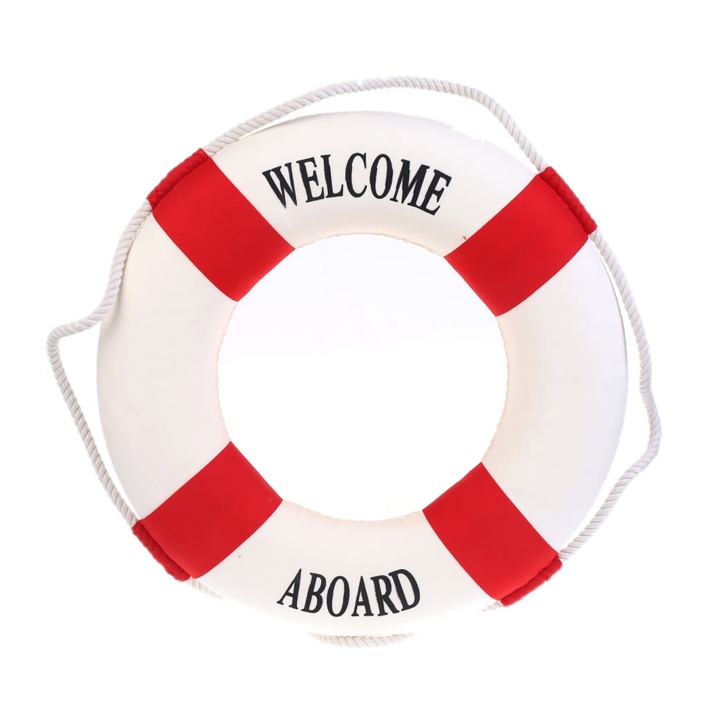 MOMOJIA Welcome Aboard Nautical Life Lifebuoy Ring Boat Wall Hanging ...
