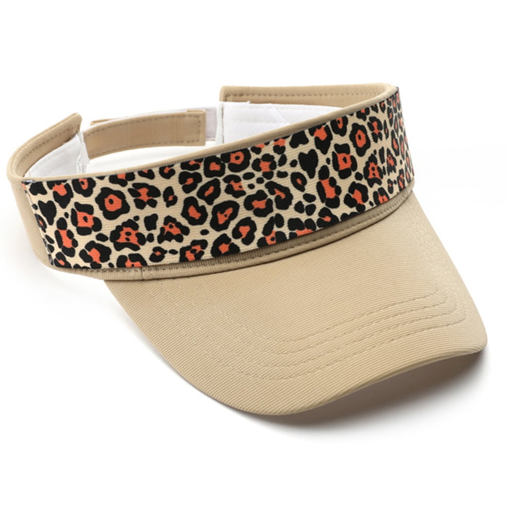 MOMOJIA Woman Leopard Print Empty Top Hat Woman Outdoor Visor Hat for ...