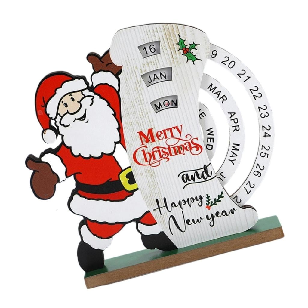 MOMOJIA Wooden Advent Calendar with Rotating Dates Week Month Display ...