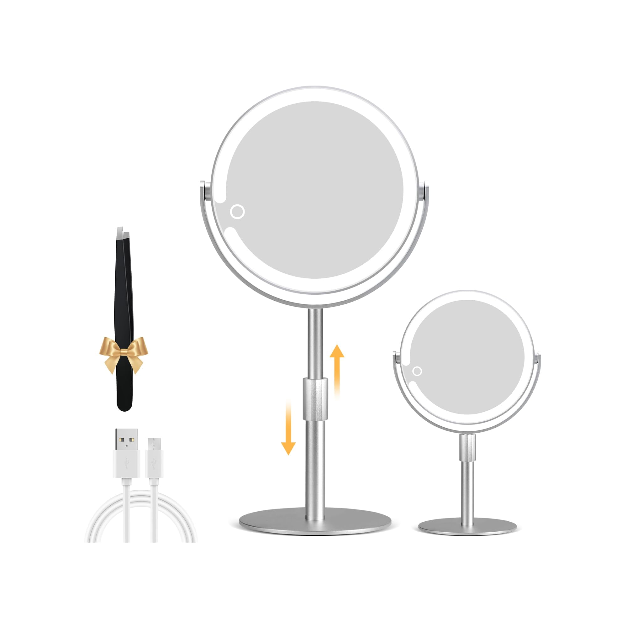 MOMOKUBA Magnifying Mirror with Light 20X, Height-Adjustable Lighted ...
