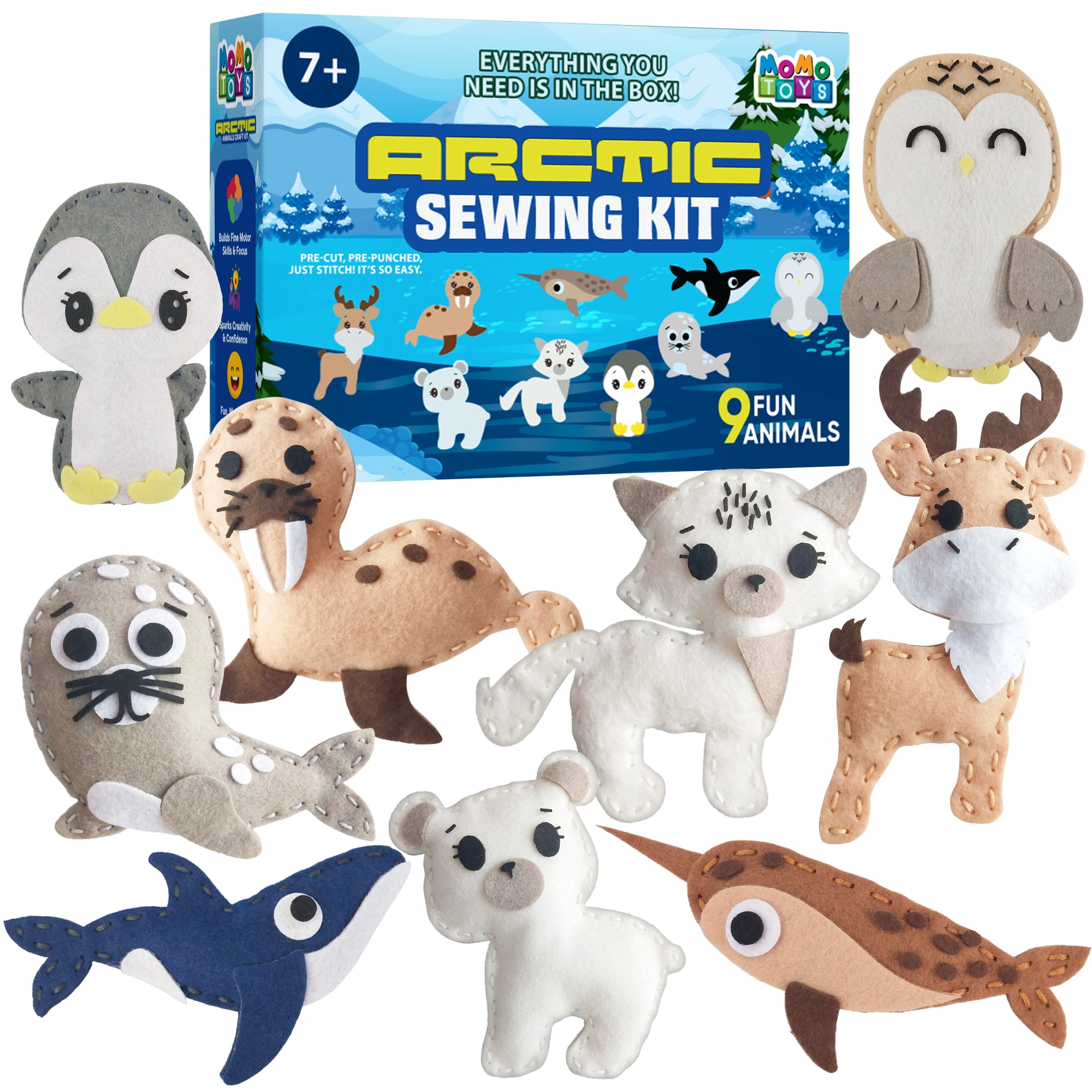 MOMOTOYS Sewing Kits Child Crafts Supplies Arctic Animals, Beginner ...