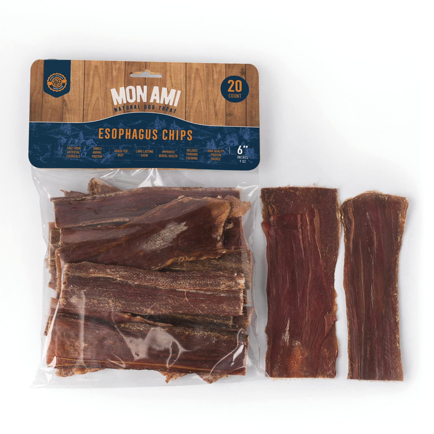 MON AMI SNACKSEGSC SALUDABLES Beef Esophagus Dog Treats (6 inch, 20 ...