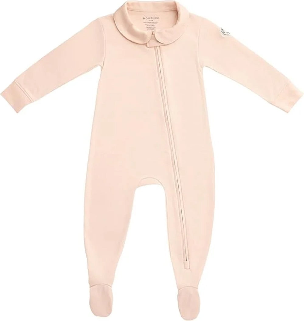 MON CHOU Footed Pajamas, 100% Organic Pima Cotton Sleeper, Pocket for ...