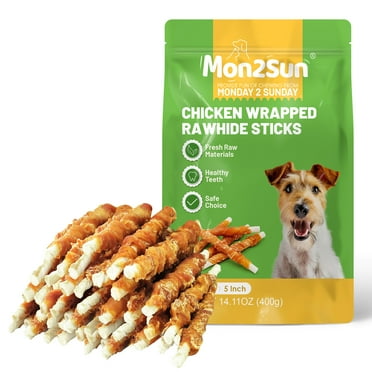 Rawhide Sticks Wrapped with Chicken - Natural, Grain-Free for Dog ...