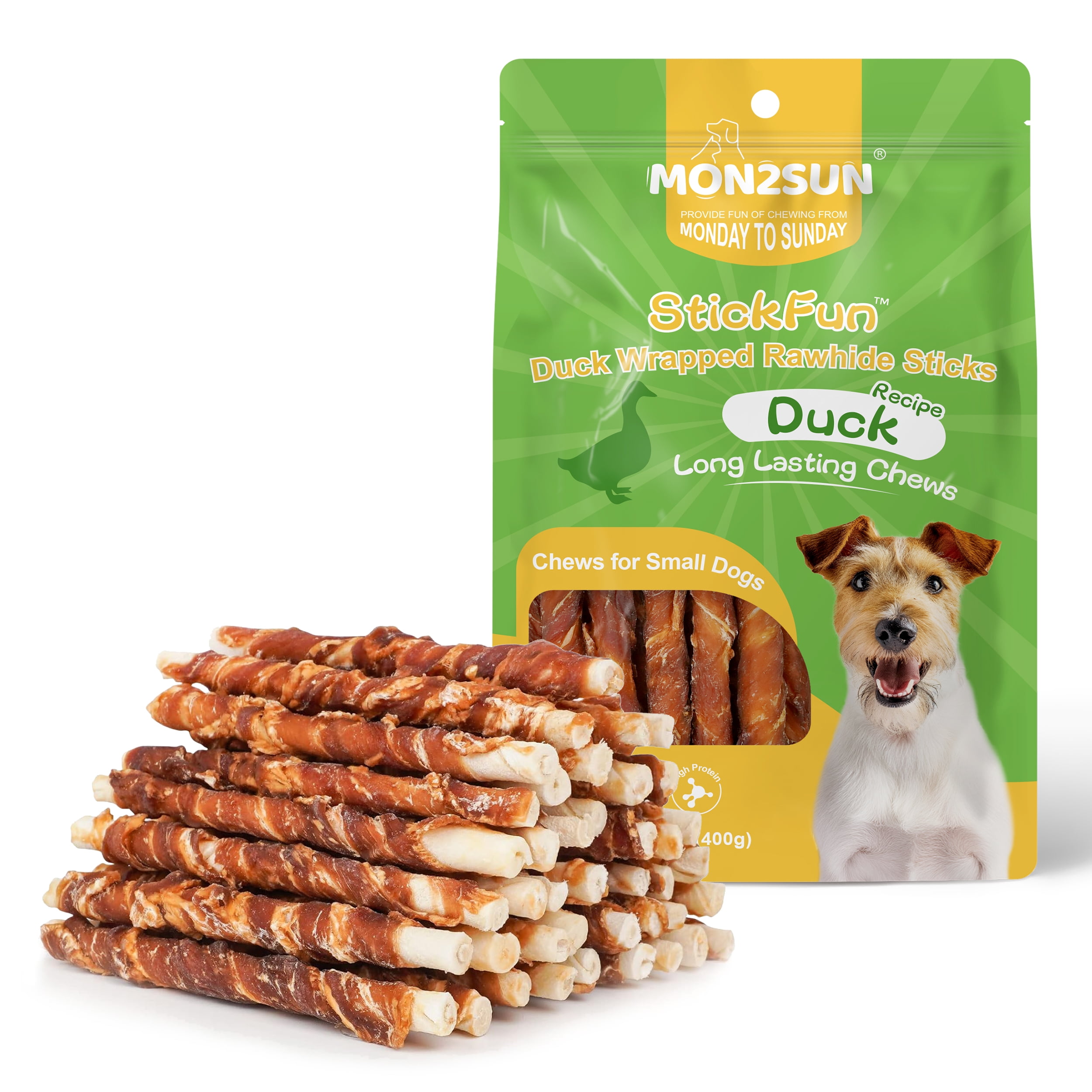 MON2SUN Duck Wrapped Rawhide Puppy and Small Dog Treats, 14 oz (40 ...
