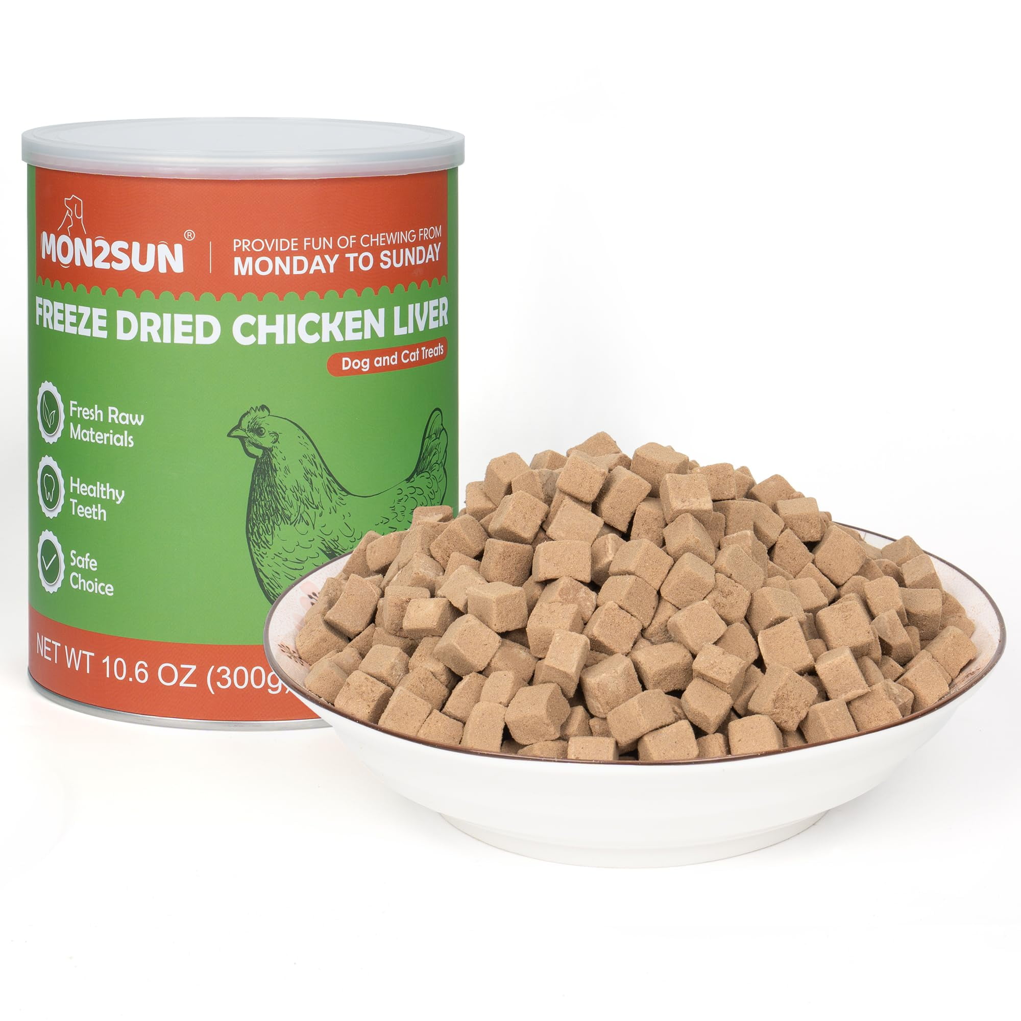 MON2SUN Freeze Dried Chicken Liver Cat and Dog Treats, Single ...