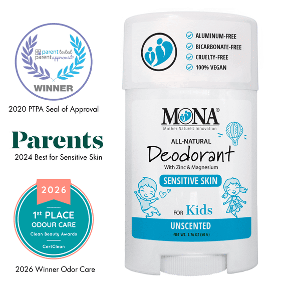 MONA Natural Unscented Deodorant for Kids, Preteens & Teens ...