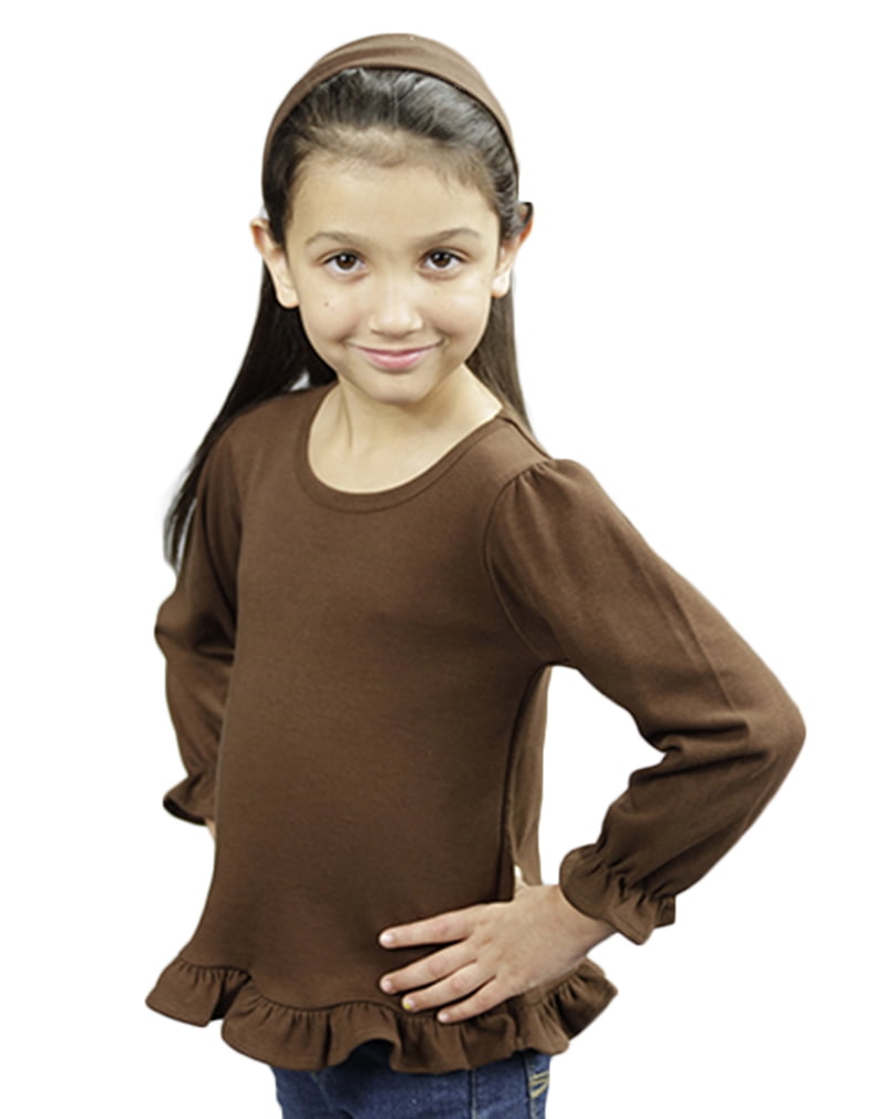 MONAG Toddler Long Sleeve Ruffle Tee - Walmart.com