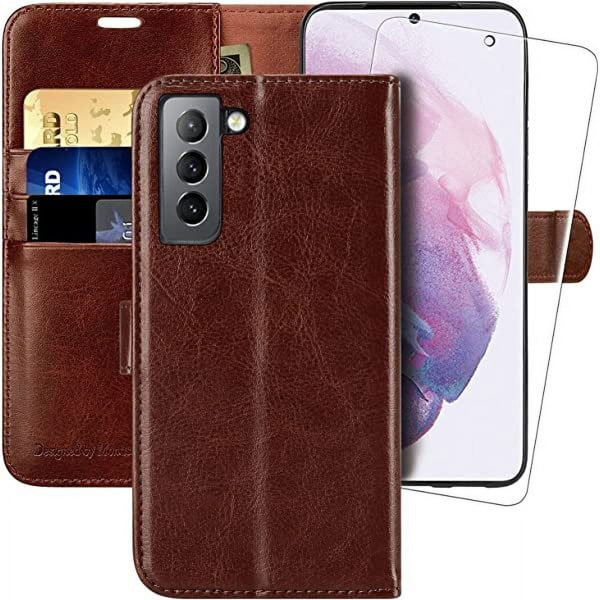 MONASAY Galaxy S21 5G Wallet Case, 6.2 inch,[Screen Protector Included ...