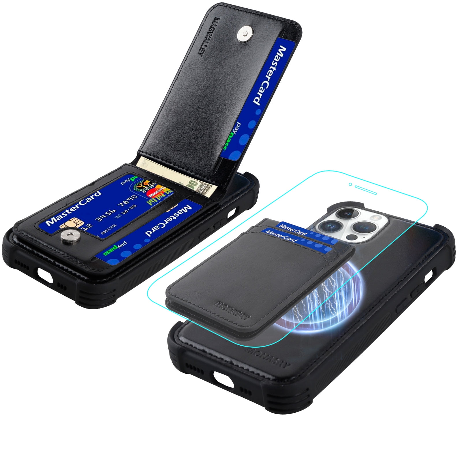 MONASAY Magwallet Case Fit for iPhone 14 Pro Max,[Support MagSafe ...