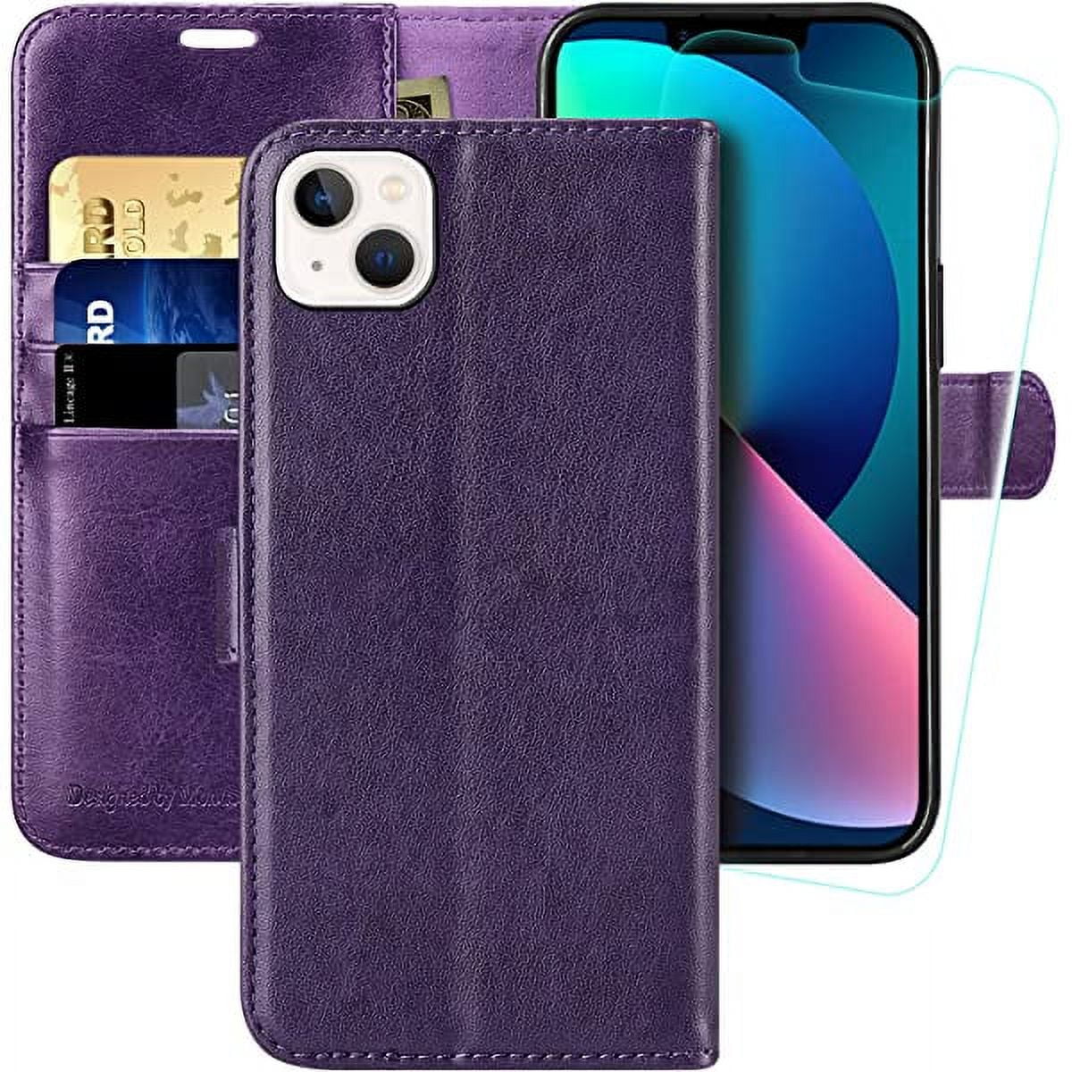 MONASAY Wallet Case Compatible for iPhone 13 5G, 6.1-inch, [Glass ...