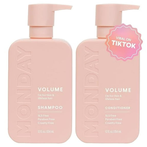MONDAY HAIRCARE Volume Shampoo + Conditioner Set (2 Pack) 12oz Each for ...