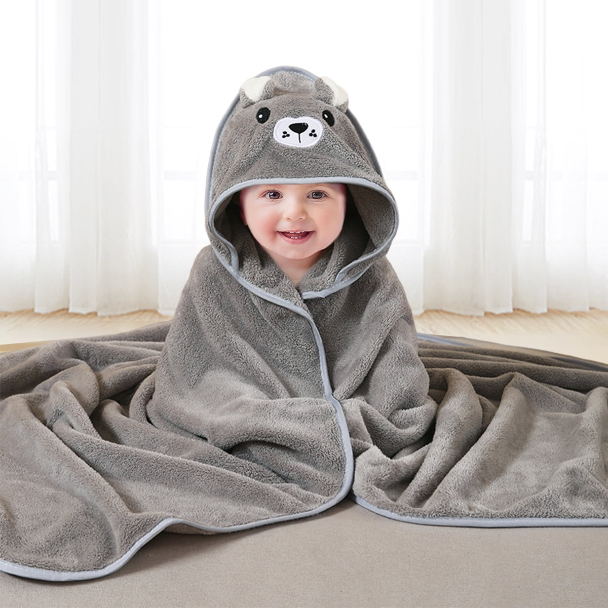 MONEHANE Baby Bath Towel, Absorbent Large Hooded Towel for Kids ...