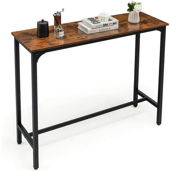 MONGJI 48" Narrow Console Table, Rectangular Kitchen Dining Tables w ...