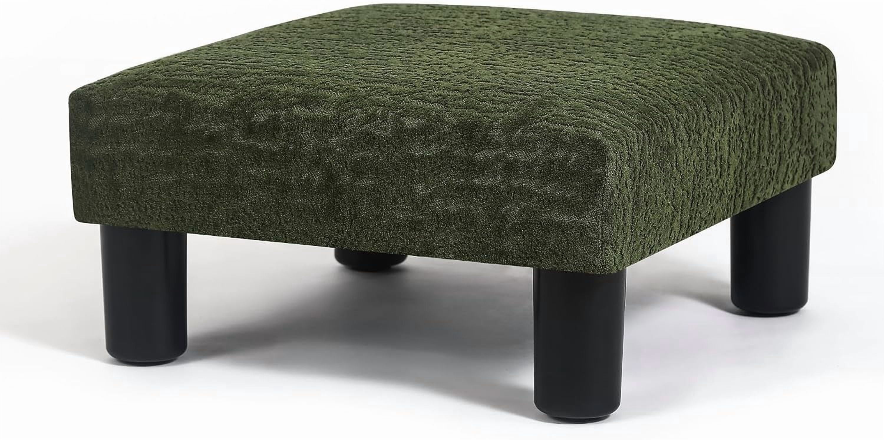 MONGJI Small Foot Rest Stool Ottoman, 3D Velvet Square Upholstered ...