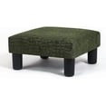 MONGJI Small Foot Rest Stool Ottoman, 3D Velvet Square Upholstered ...