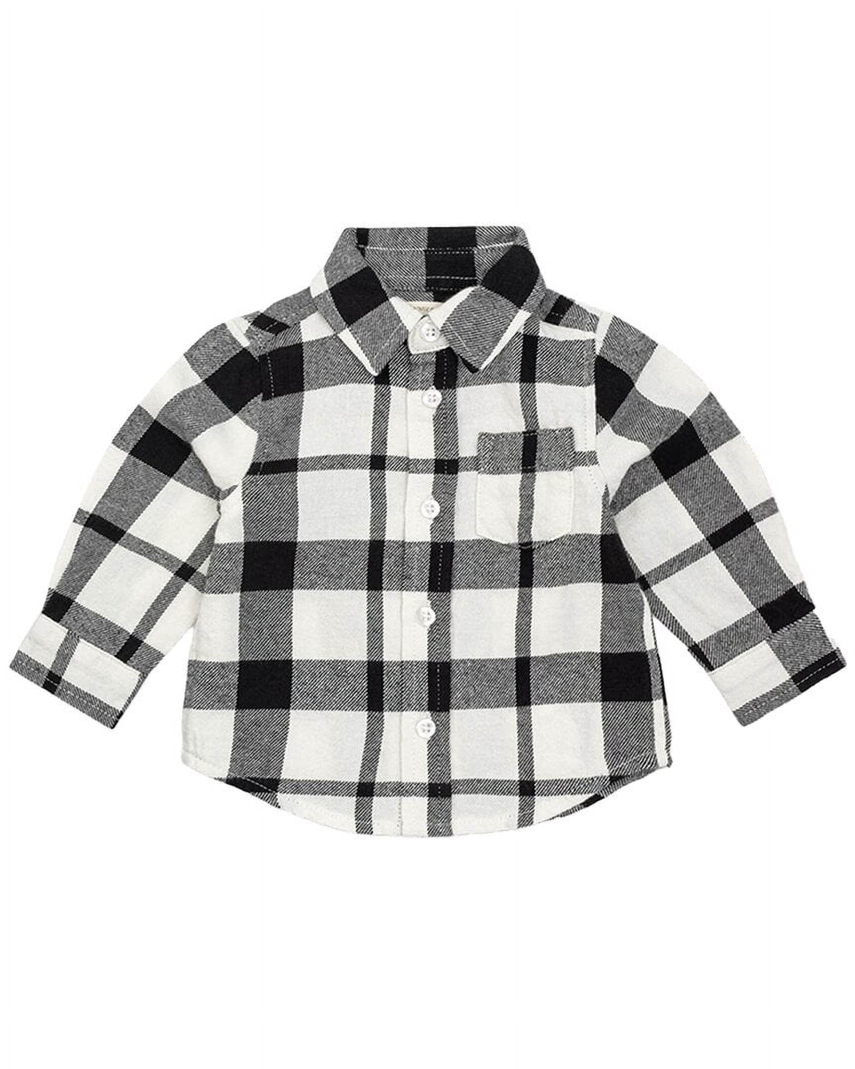 MONICA + ANDY girls Flannel Shirt, 3-6M, Black - Walmart.com
