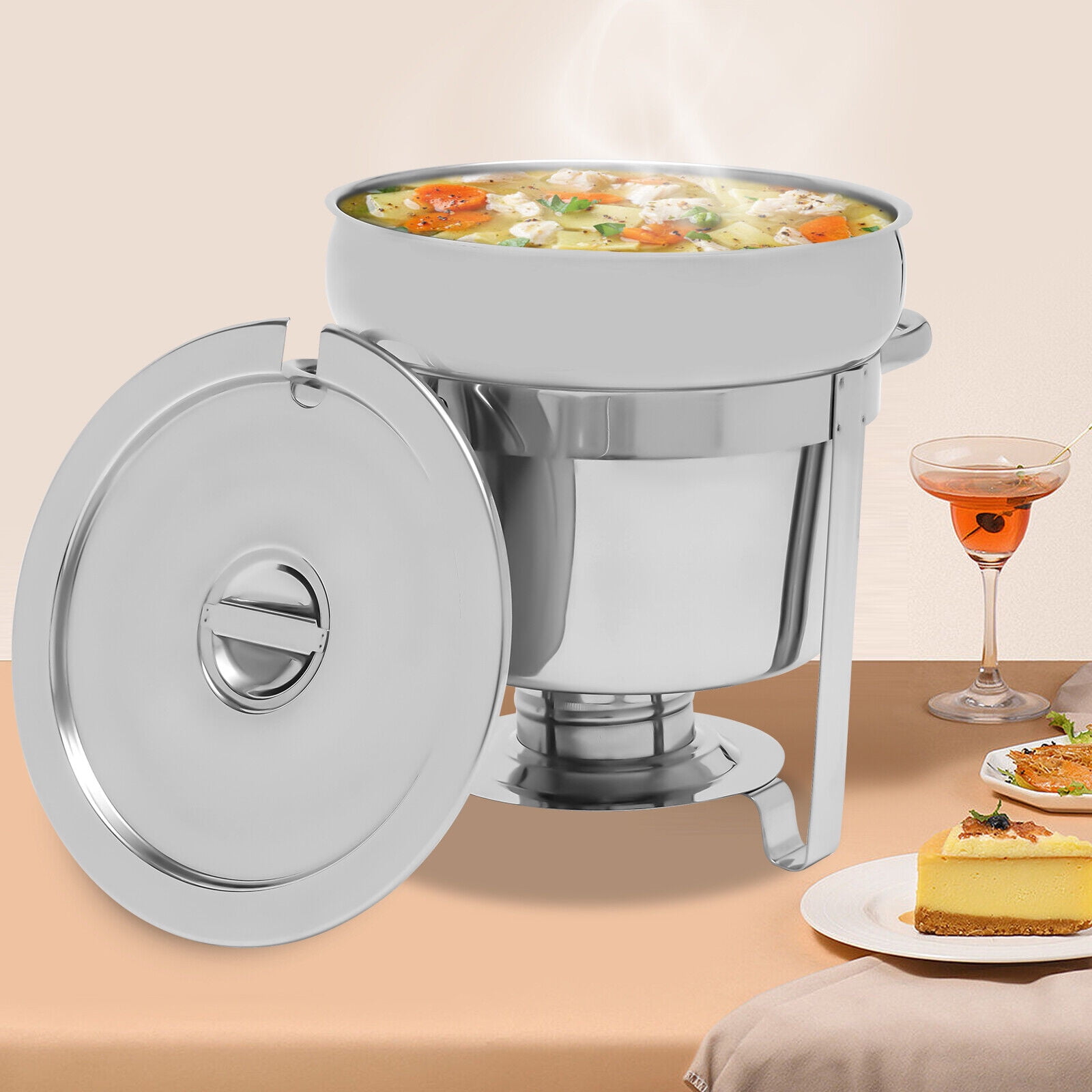 MONIPA 11L Chafing Dish Round Buffet Soup Chafer Warmer with Fuel Can ...