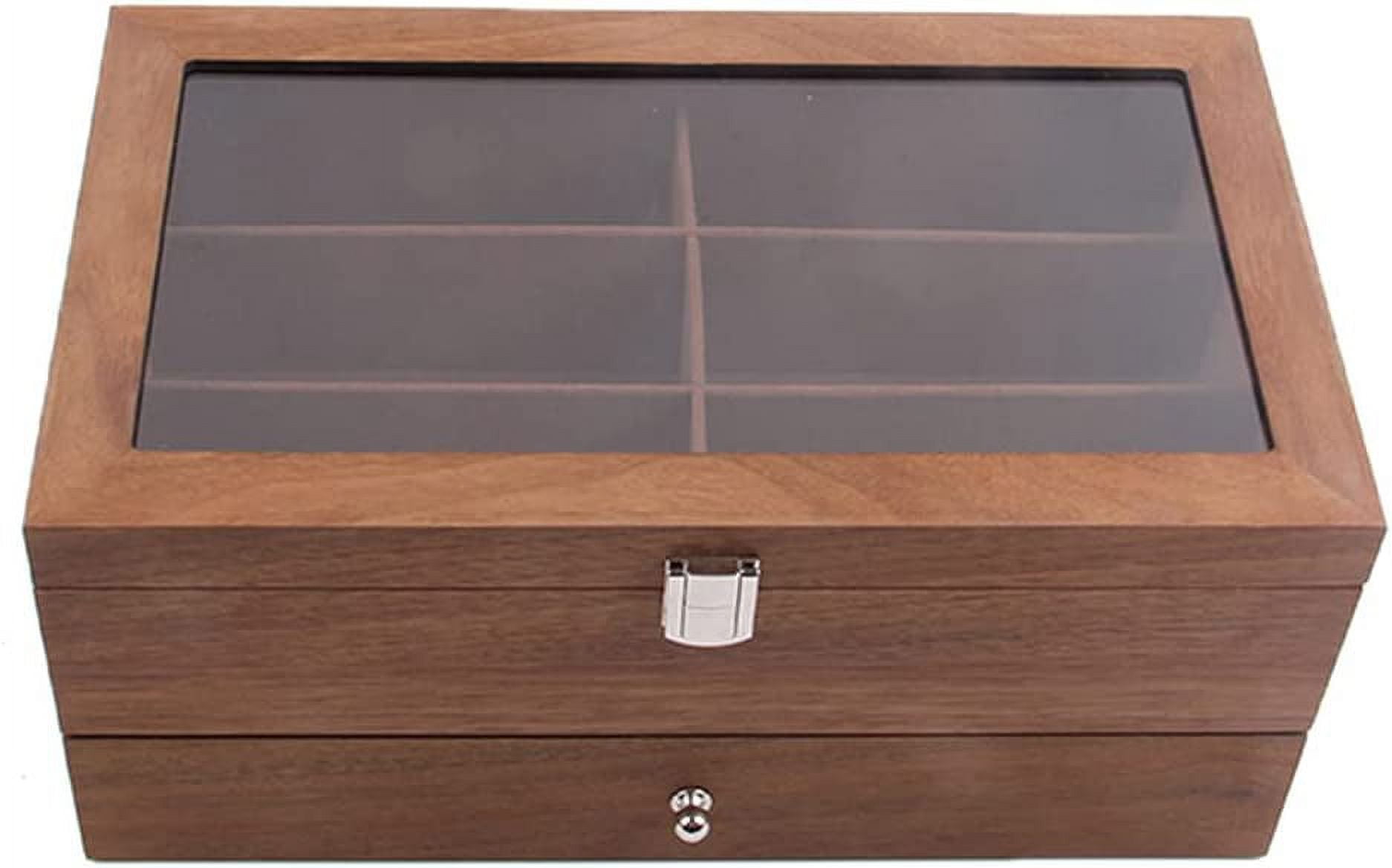 MONIPA 12-Grid 2 Layers Wood Sunglasses Organizer Sunglasses Storage ...