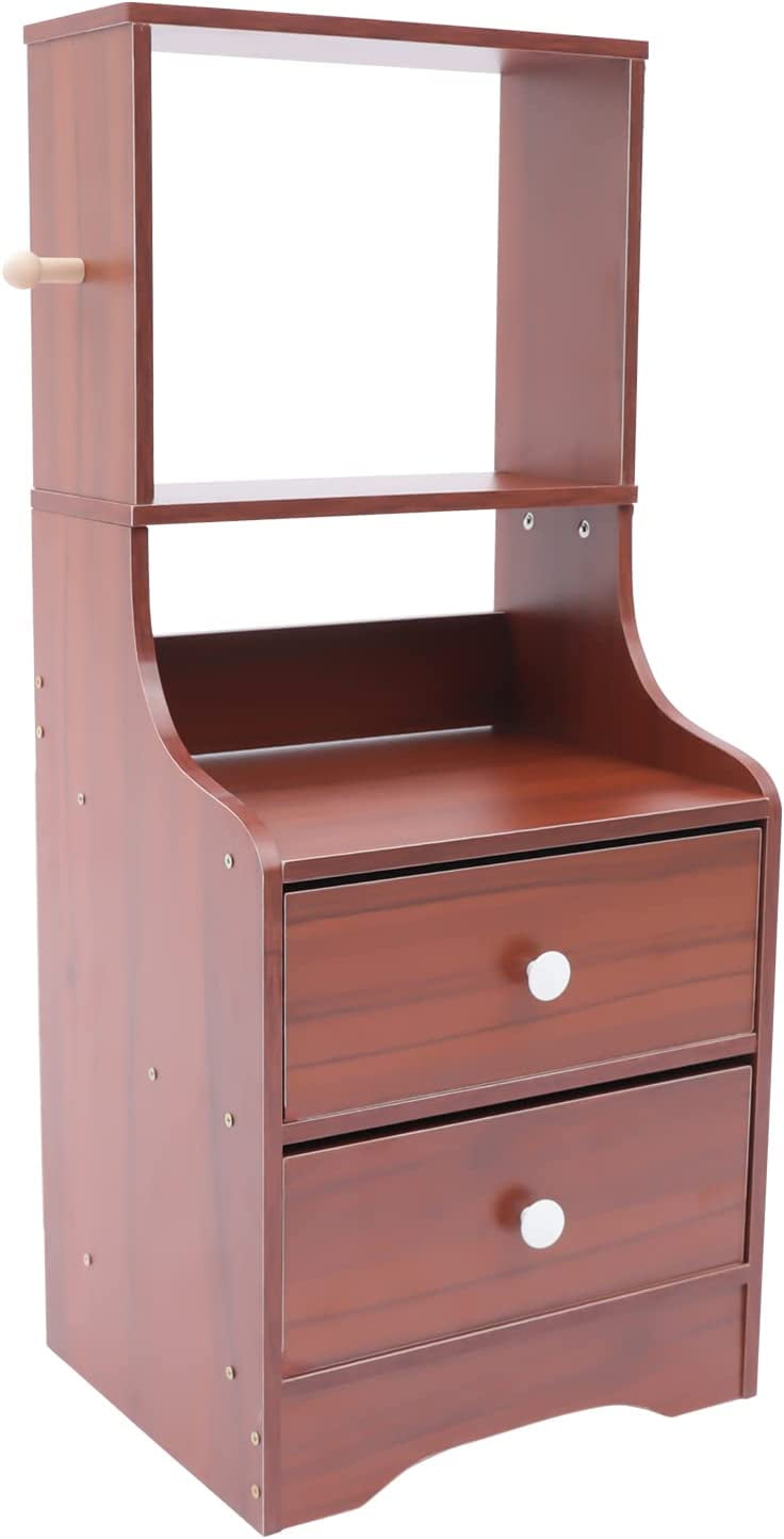 MONIPA 2 Layers Modern Tall Bed End Table Unique Night Stand with ...