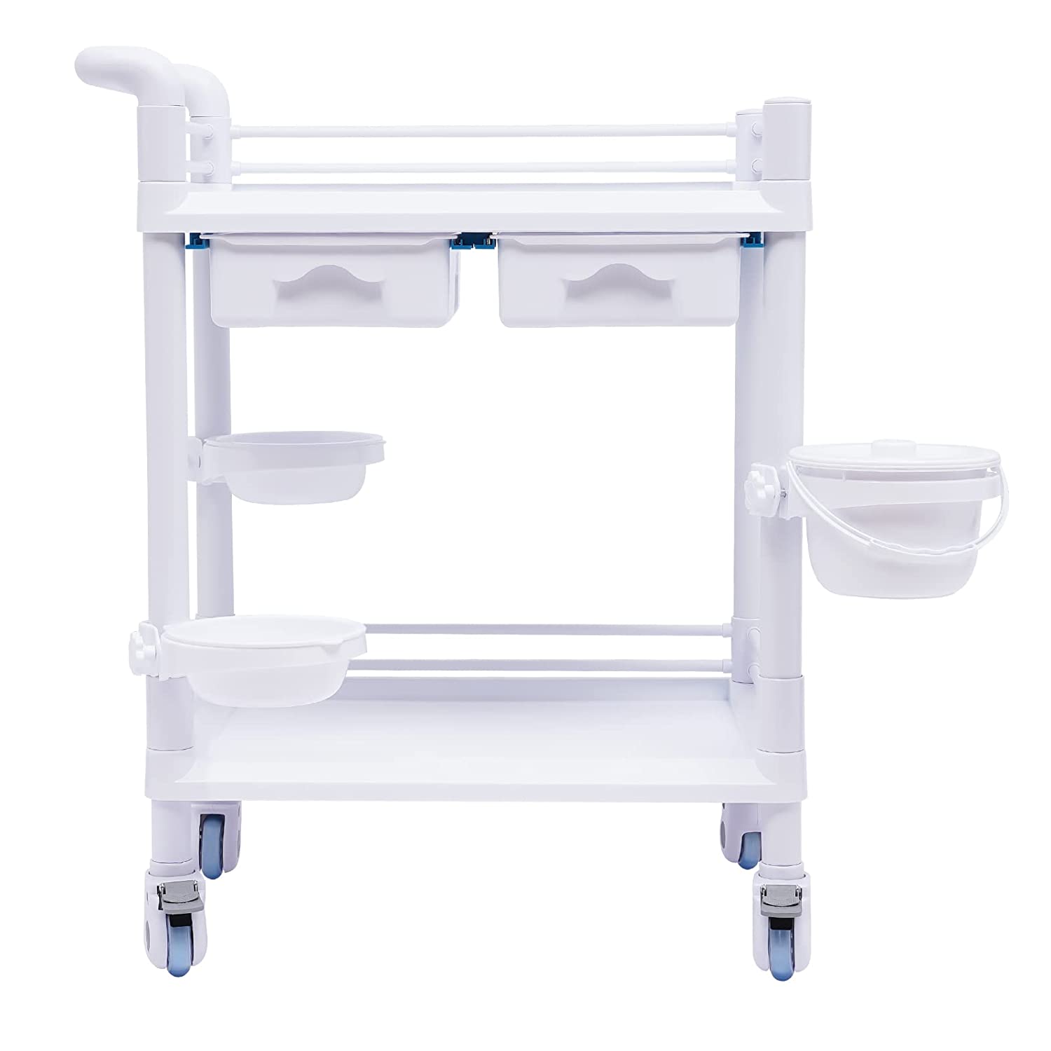 MONIPA 2 Tier 275 Lbs Medical Trolley Cart with 360Rotate Wheels Salon ...