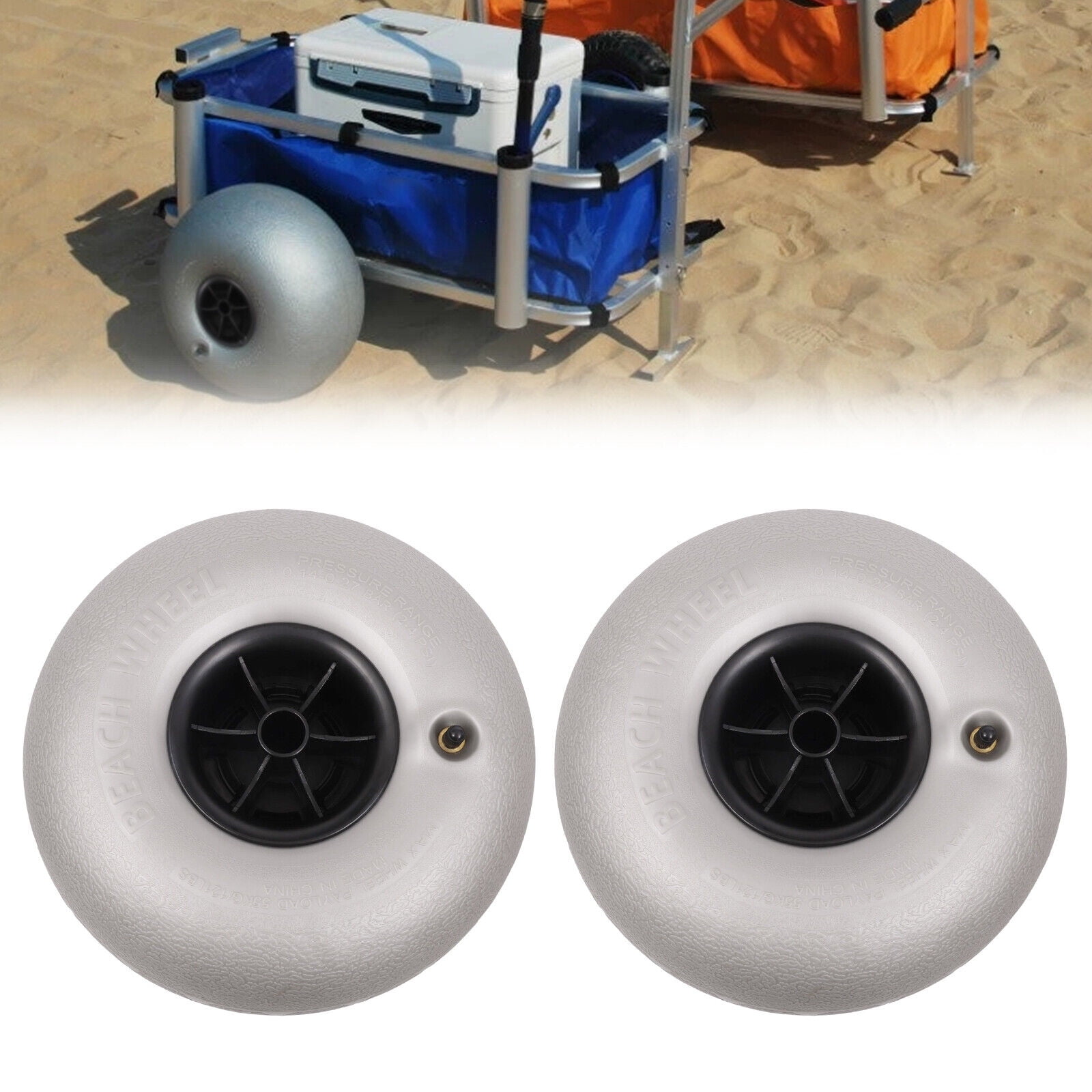 MONIPA 2pcs Balloon Beach Wheels Replacement Beach Tires 10" PVC Big ...