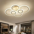 MONIPA Modern 6 Rings LED Ceiling Lamp, Stepless Dimmable, White, for ...